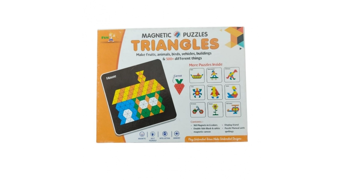 Generic Magnetic Puzzle Triangle | Cardboard | Educational Toys| 3 ...